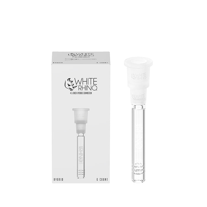 4.5 Inch White Rhino Hybrid Downstem – 6 Count Pack with Silicone ...